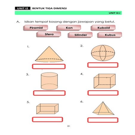 Unit 12 bentuk 3 d | PDF