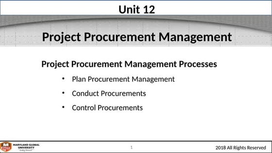 Lecture 1 Introduction to Procurement and contract Management ...