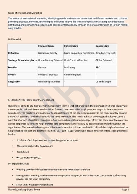 Ethnocentric, polycentric, regiocentric, geocentric model (EPRG) or EPG ...