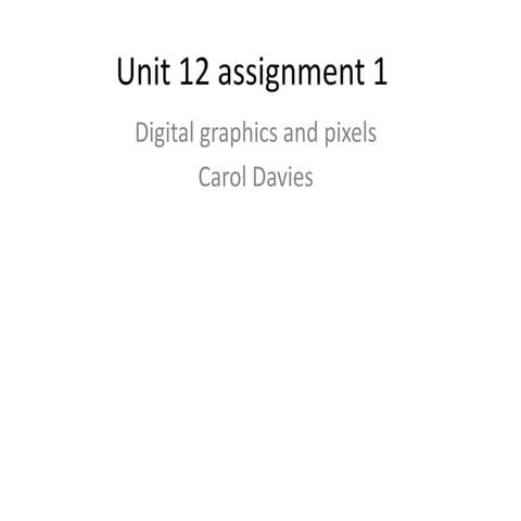 Unit 12 assignment 1 | PPT