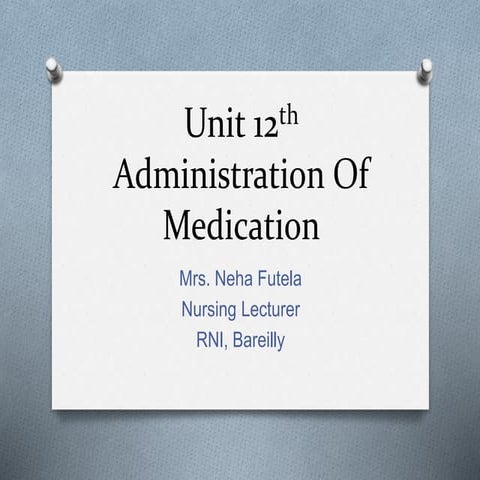 Oral medication administration | PPTX