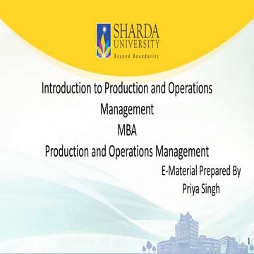 Unit-1 Operations management notes - MBA | PDF