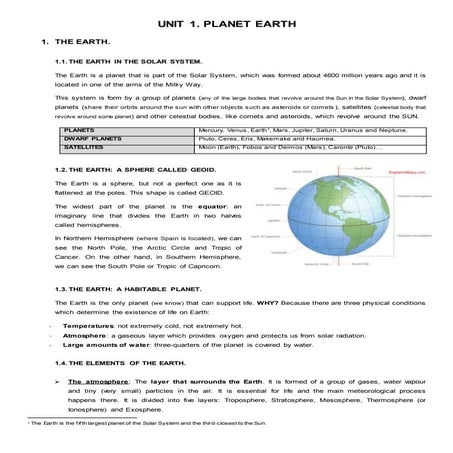 Unit 1. PLANET EARTH | PDF