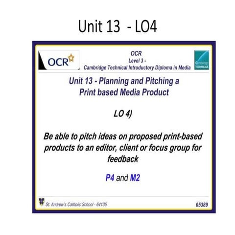 Unit 13 - LO4 | PPTX