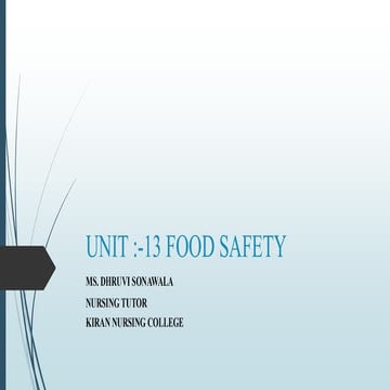 UNIT 13 FOOD SAFETY.pdfmnkjnoijoijpojpojp | PDF