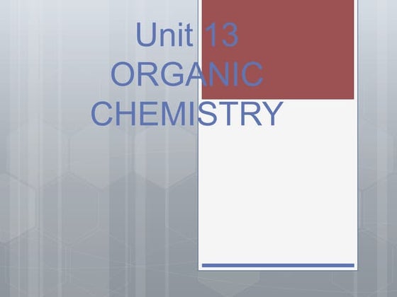 Chemistry - Chapter 21 - Organic Chemistry - Study Guide | PDF