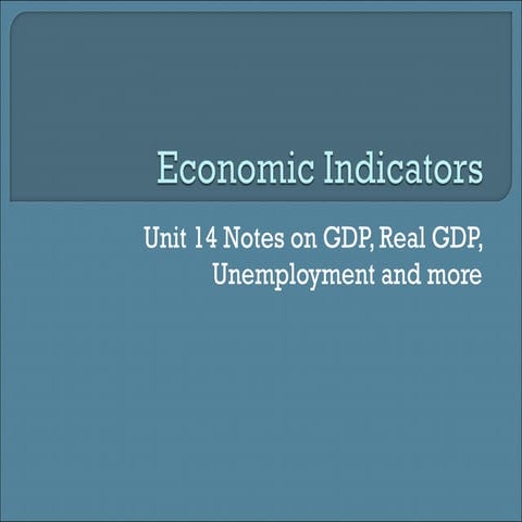 Unit 14 economic indicators | PPT