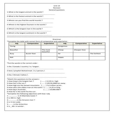 Unit 14 revision | PDF
