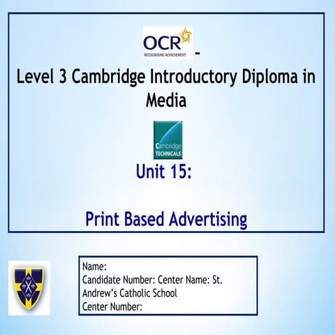 Unit 15 Exemplar Work | PPT