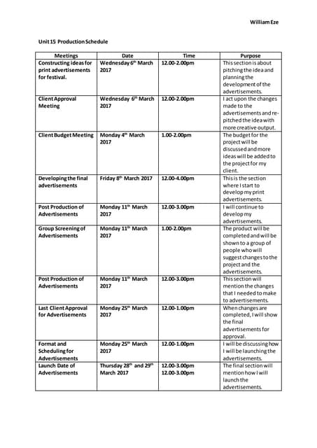 Unit 15 Production Plan | PPT