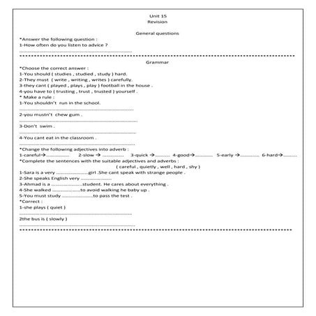 Unit 15 revision | PDF