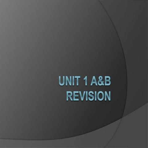 Unit 1 a&b revision | PPTX