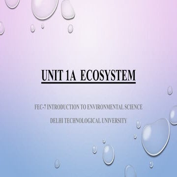 ECOSYSTEM for the subject of the environmental studies | PPT