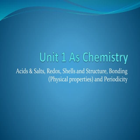 Unit 1 As chemistry | PPTX
