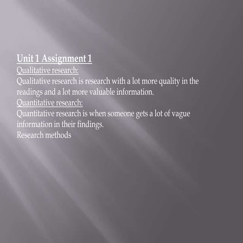 Unit 1 assignment 1 blog | PPT