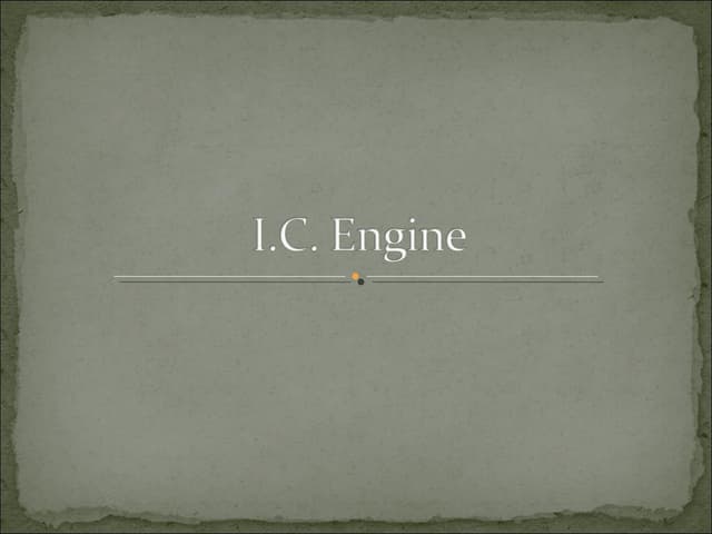 IC Engine Fundamentals | PPT