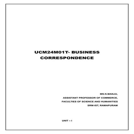BUSINESS CORRESPONDENCE- INTRODUCTION TO BUSINESS COMMUNICATION | PDF