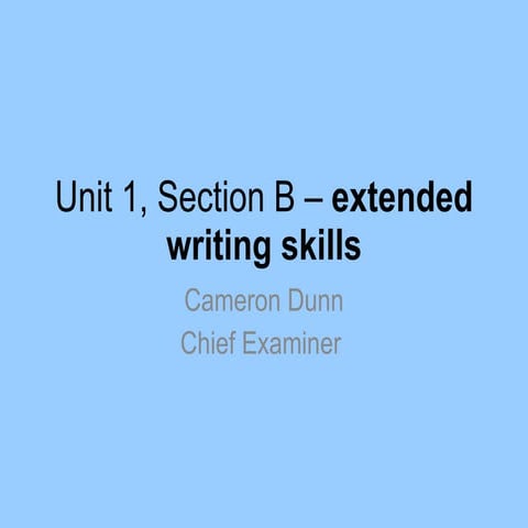 Unit 1 B Extended Writing | PPT