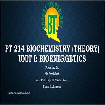 Unit 1 Bioenergetics.pdf biochemistry b pharm 1st. yr | PDF