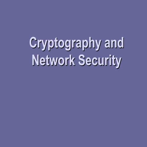 Cryptography and Network Security Course | PPT