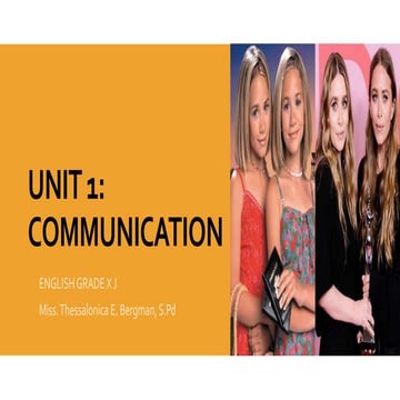 UNIT 1 COMMUNICATION. English Grade 10pptx | PPT