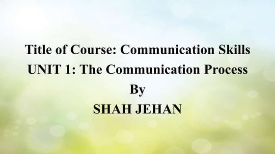 Oral communication (lesson 1) | PPT