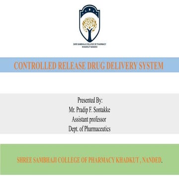 Controlled Drug Delivery System, Unit-I, BP704T: NDDS, Sem-VII, Final ...