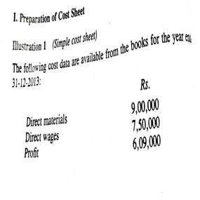 Unit 1 Cost Accounting - Cost sheet | PDF