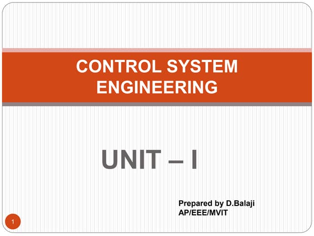 Chapter 1 basic components of control system | PPTX