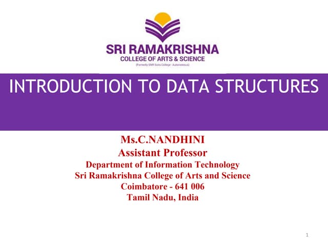 Unit 1 Dsintroduction To Data Structures Ppt 1300