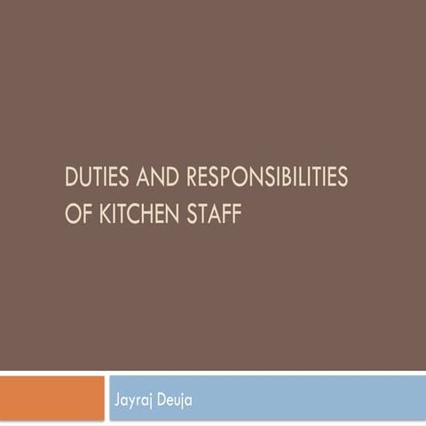 KITCHEN BRIGADE SYSTEM | PPT