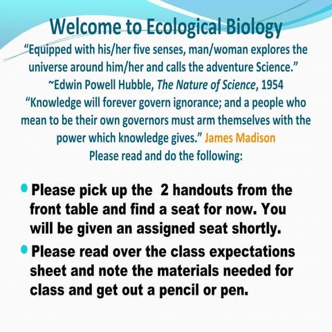 Unit 1 ecology powerpoint 1 revised 2012 | PPT