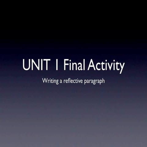Unit 1 final activity | KEY