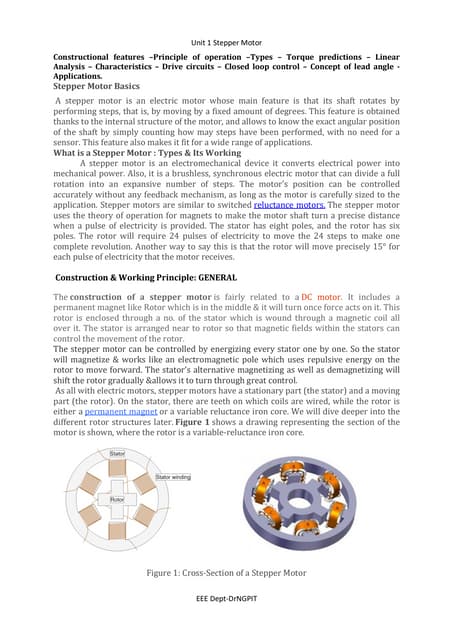 Stepper motor ppt | PPTX | Robotics | Technology & Computing