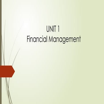 Financial Management Basics, Functions and objectives | PPTX