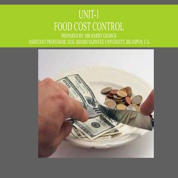 Unit 1 food cost controls | PPTX