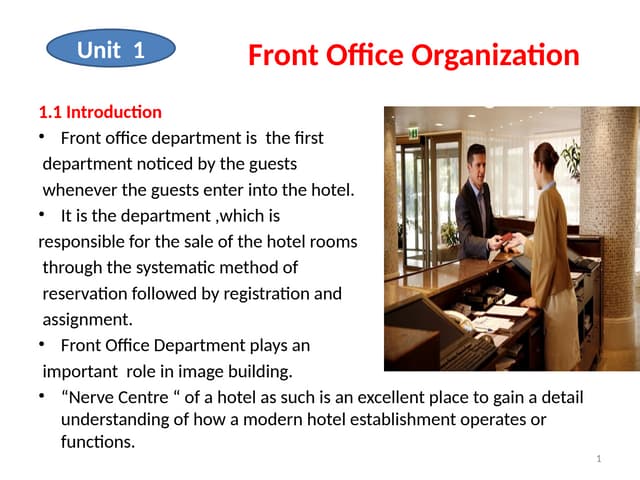 INTRODUCTION TO FRONT OFFICE | PPTX