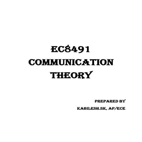 COMMUNICATION THEORY | PDF