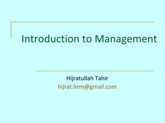 Introduction of Industrial Management | PPTX