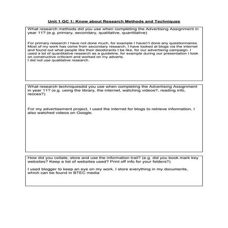 Unit 1 gc 1 evidence | DOCX