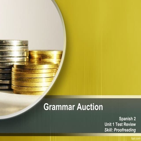 Unit 1 grammar auction | PPT | Antiquing and Antiques | Hobbies & Interests