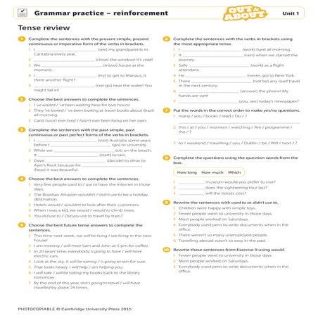 Unit 1 grammar practice reinforcement | PDF | Travel