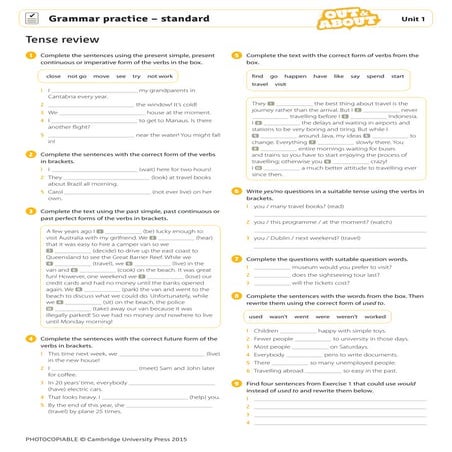 Unit 1 grammar practice standard | PDF | Australia and Oceania Travel ...