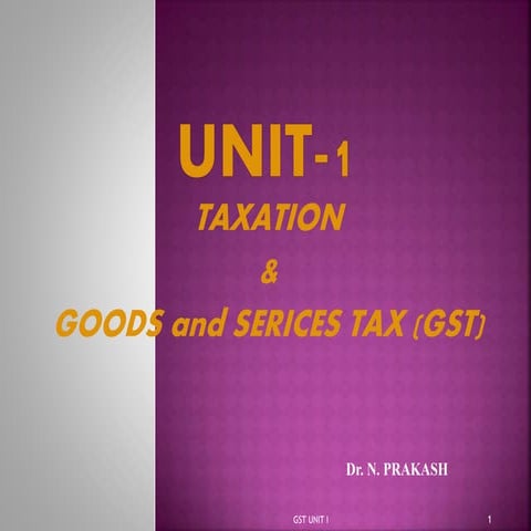 Unit 1 GST Introduction | PPTX
