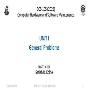 Unit 1 Hardware Problems - General Problems | PPT