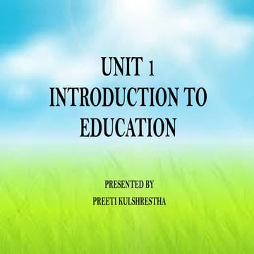 Introduction to education | PPTX