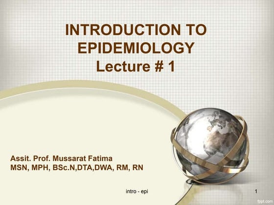 Introduction to epidemiology | PDF