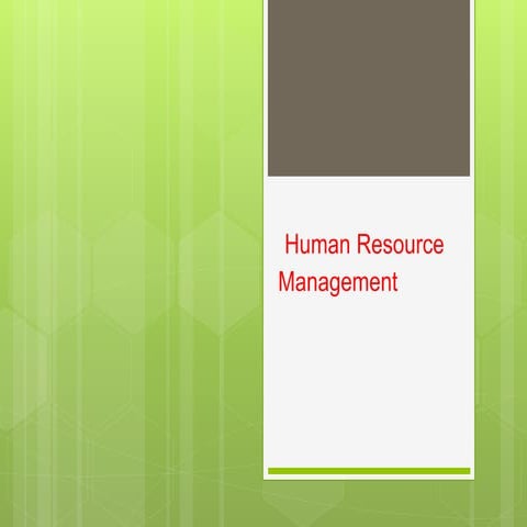 Introduction To Human Resource Management 1 Pptx