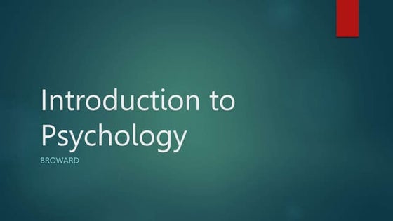 Cognitive psychology introduction | PPTX