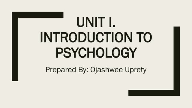 01 Introduction to Psychology presentation | PPTX